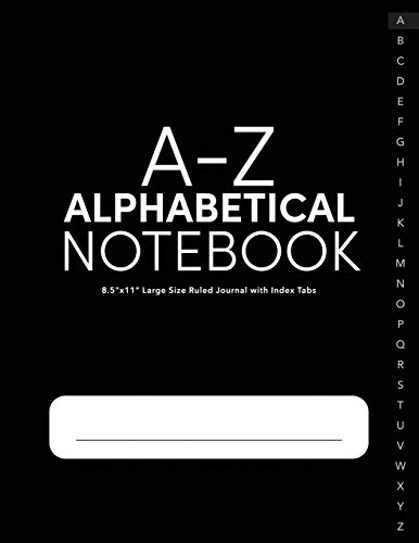 A-Z Alphabetical Notebook 8.5"x11" Large Size Ruled Journal with Index ...