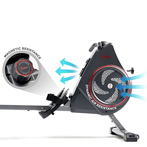 Sunny Health & Fitness Air+ Magnetic Rowing Machine with Exclusive ...