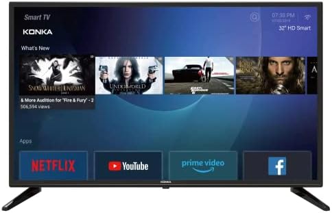 KONKA LED Smart TV 32 Inch Quad Core, Mediacast, Netflix YouTube Prime Video, HDMI USB, Dolby ...