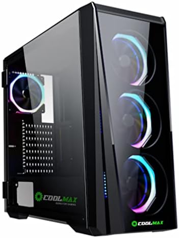 سعر CoolMax CM-2103 RAINBOW Mid Tower ATX Gaming PC Case Front & Left Side Tempered Glass فى ...