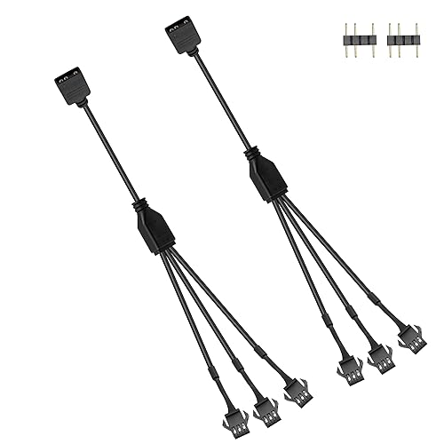 GINTOOYUN ARGB Splitter Cable 5V 3 Pin Addressable RGB Splitter Cable 3 ...