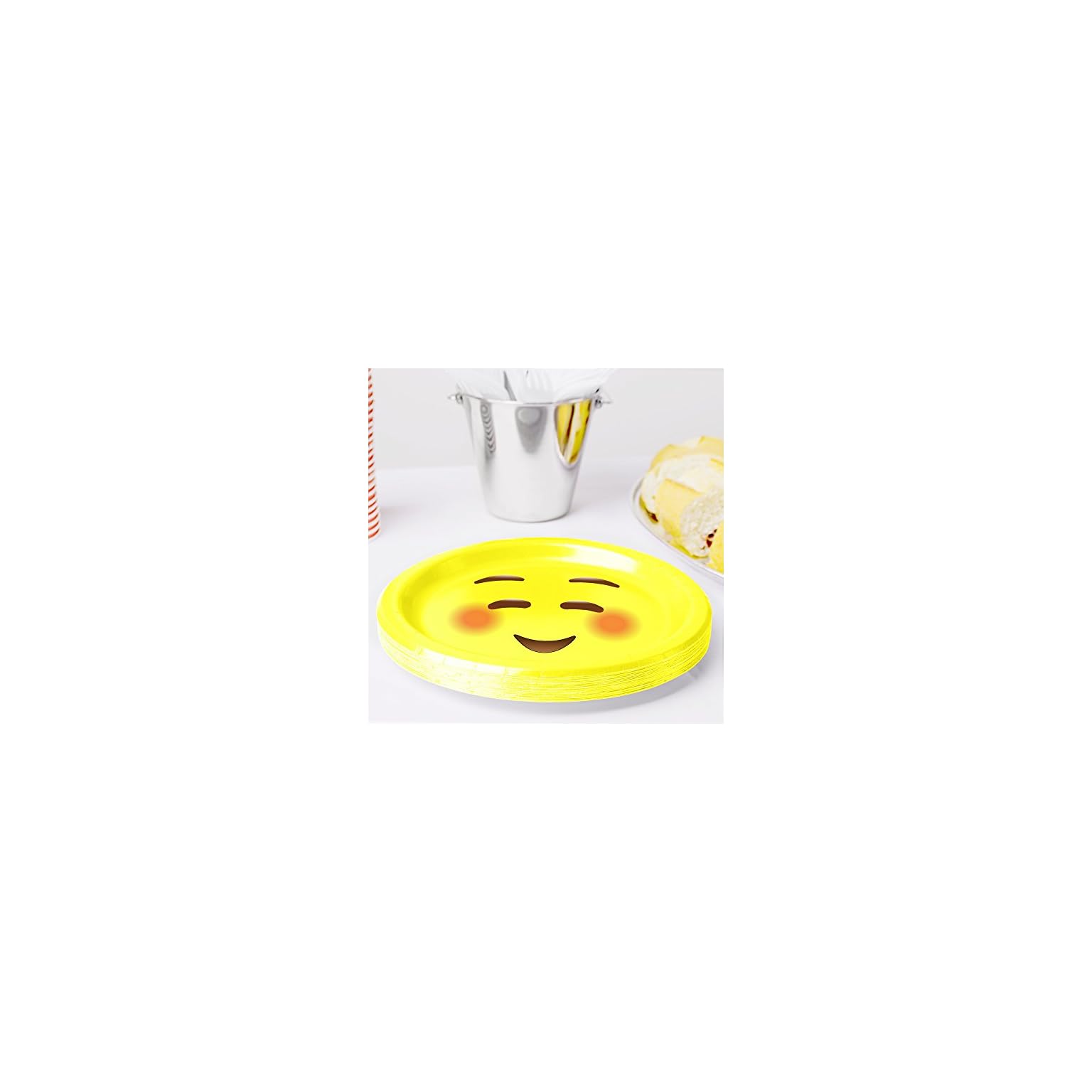 10″ Inch Emoji Paper Party Plates by LiveEco Emoji Party Supplies | 20 ...