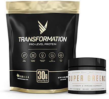 Transformation Premium Protein Powder + Super Greens Immune Boosting ...