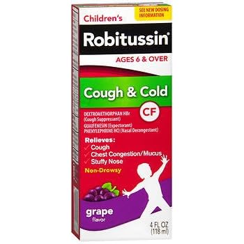 Amazon.com: Robitussin Cf Childrens Cough And Cold Relief Syrup 4 oz ...