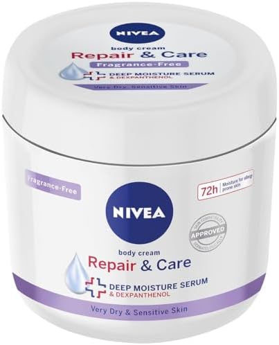 NIVEA Body Repair & Care Cream (400ml Jar), Sensitive Moisturising ...