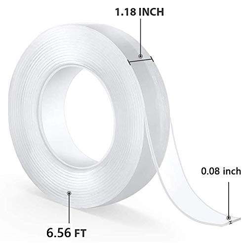 Double Sided Tape Heavy Duty - Traceless Removable Washable Nano Gel Grip Tape, Clear Sticky ...