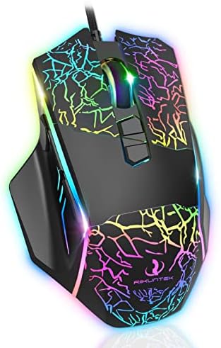 RIIKUNTEK Gaming Mouse, RGB Gaming Mouse Wired with 8 Programmable ...