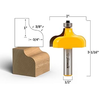 Yonico 13145 2-1/2-Inch Diameter Traditional Table Edge Router Bit 1/2 ...