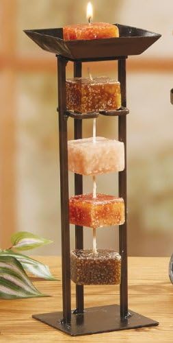 Amazon.com: Black Metal Candle on a Rope Tower Holder with Harmony ...