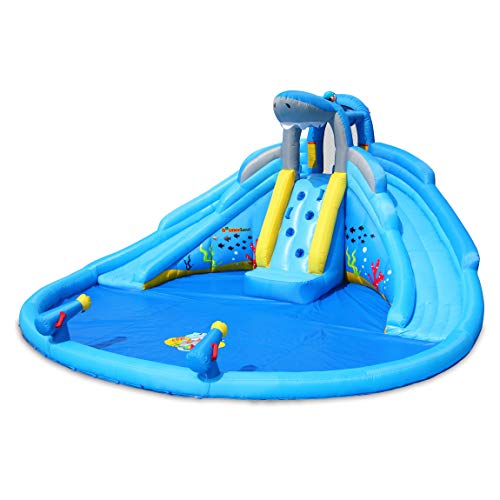 Shark Tank Water Slide with Dual Slides and Pool, Dual Water Guns ...