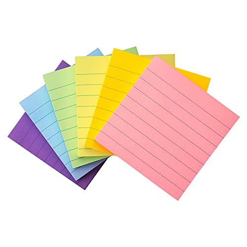 Early Buy 6 Pads Lined Sticky Notes with Lines 3x3 Self-Stick Notes 6 ...