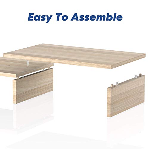 FITUEYES Dual Monitor Stand – 3 Shelf Computer Monitor Riser, Wood ...