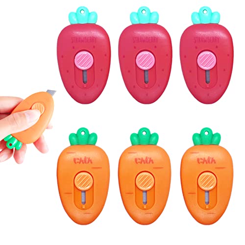 6 PCS Cute Box Cutter Mini Retractable Utility Knife Portable Utility ...