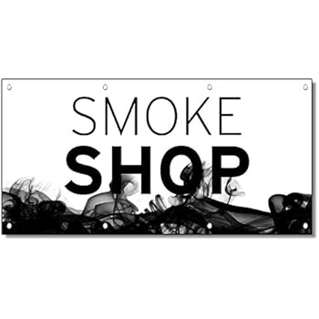 Amazon.com : Smoke Shop 13 oz Vinyl Banner Sign w/Metal Grommets 4 ft x ...