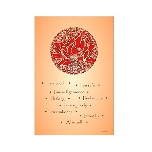Affirmations Series Root Chakra Red Lotus Large Chakra Posters Healing ...
