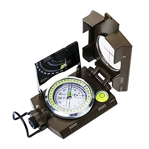 Posinly Military Compass for Hiking, Survival Compass with Inclinometer ...