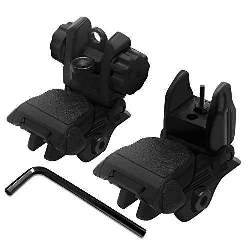 AWOTAC Polymer Flip Up Iron Sights Black Flip-up Front and Rear Sight ...