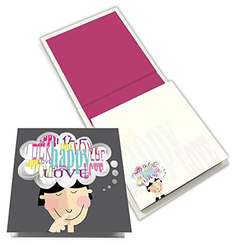 Quire Memo Block – Happy Thoughts – 200 pagine – Dimensioni 115 mm (c9a)