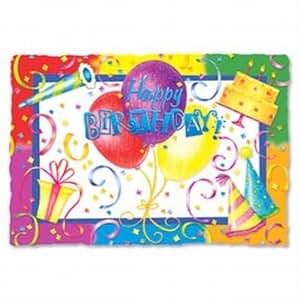 Amazon.com: Happy Birthday Paper Placemats 50 Per Pack: Home & Kitchen