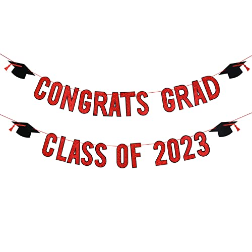 Red and Black Congrats Grad Class Of 2023 Banner, Class Of 2023 ...