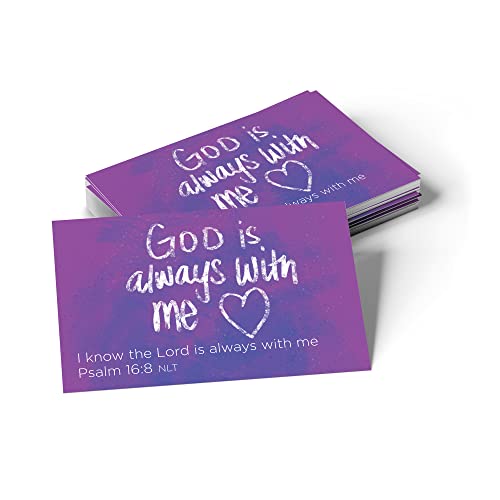 God is Always With Me, Psalm 16:8, Bulk Pack of 25 Christian ...