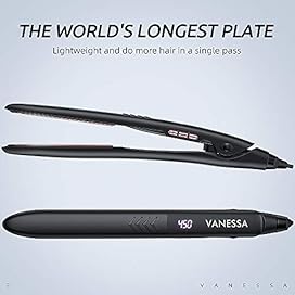 VANESSA PRO Flat Iron Hair Straightener, 100% Pure Titanium Flat Iron ...
