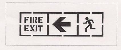 'FIRE EXIT STENCIL - PLASTIC 24" X 17": Amazon.co.uk: DIY & Tools