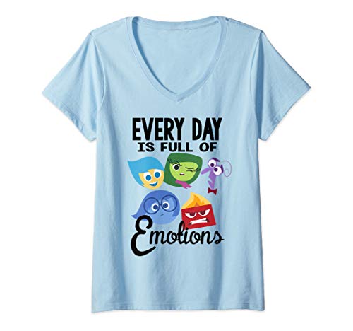 Womens Disney Pixar Inside Out Every Day Emotions V-Neck T-Shirt on ...