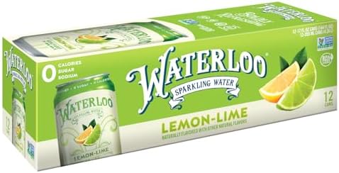 Waterloo Lemon-Lime Sparkling Water - Organic - 12 Pack x 355ml - 0 Sugar, 0 Calories, Non-GMO ...