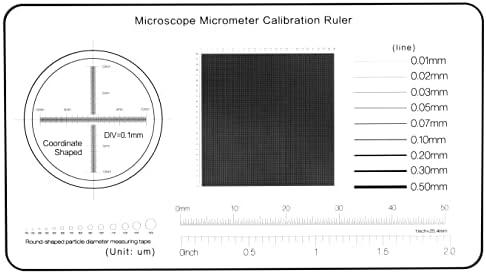 TOSUKKI Multifunction Microscope Micrometer Calibration Ruler Slide，Microscope Reticle ...