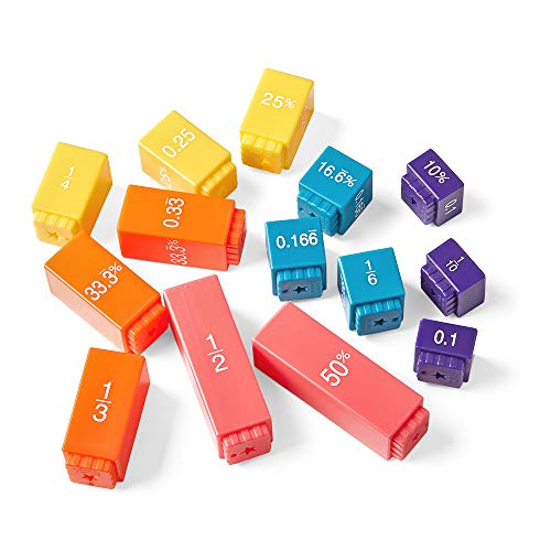 hand2mind Rainbow Fraction Tower Equivalency Cubes, Montessori Math ...