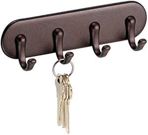Amazon.com: iDesign York Self Adhesive Plastic Key Rack, 4-Hook ...