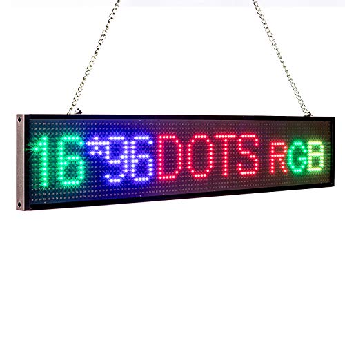 Leadleds 20" Full Color LED Sign Board Scrolling Message 7 Colors Text ...