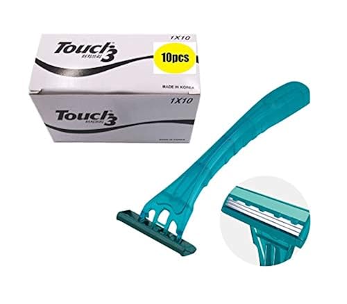 SoltreeBundle Korea 3-Blade Disposable Razor with Lubrication, 10 Count ...