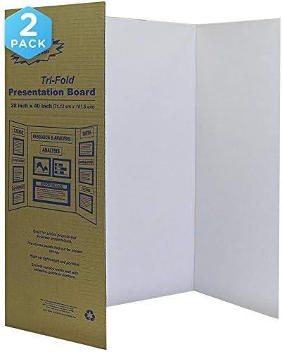 White Tri-Fold Presentation Board 28" X 40" Display Exhibition Board ...