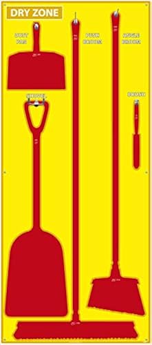 NMC SB138FG 5S Dry Zone Janitorial Shadow Board, 68"x30", Yellow/Red ...