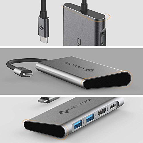 Novoo USB C Hub Adapter - Type C Dongle with 4K HDMI, 2 USB 3.0 Ports ...