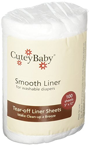 Cuteybaby Smooth Liners Roll Tear-Off Diaper Liner Sheets, White, 5" X ...