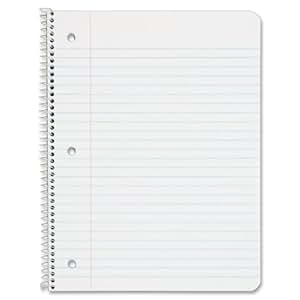 Amazon.com : Wholesale CASE of 25 - Tops 1-subject 3-hole Punched ...
