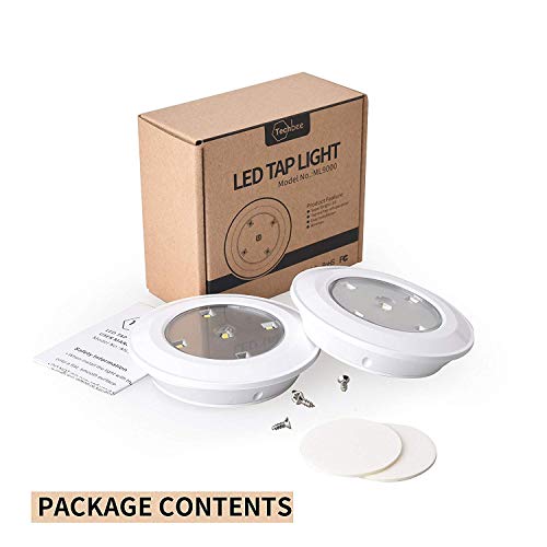 LED Tap Lights Stick On Push Lights Battery Powered Puck Lights for ...