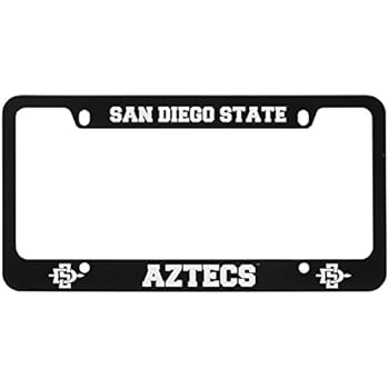 Amazon.com: San Diego State University -Metal License Plate Frame-Black ...