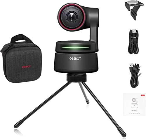 OBSBOT Tiny 4K PTZ Webcam, AI-Powered AI-Tracking Auto-Framing Gesture ...