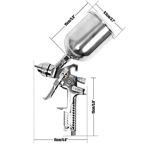 BEETRO HVLP Gravity Feed Air Spray Gun 20oz/600ml Capacity 5-10CFM 1 ...