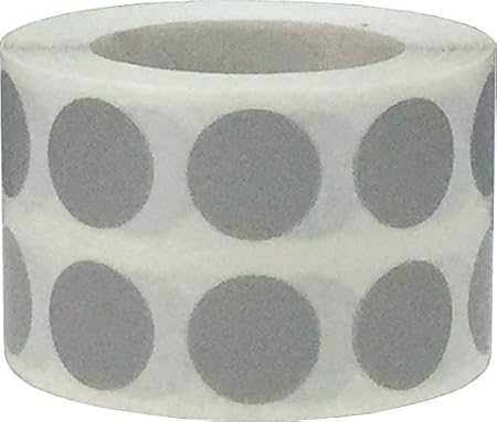 Grey Circle Dot Stickers, 13 mm 1/2 Inch Round, 1000 Labels on a Roll ...