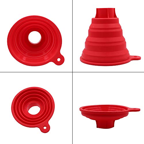 KongNai Silicone Collapsible Funnel for Jars, Foldable Large Canning Jar Funnel for Wide Mouth ...
