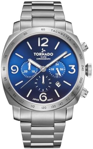 سعر ساعة رجالي بحركة كوارتز يابانية بشاشة عرض كرونوغراف وسوار من الستانلس ستيل الصلب عالي الجودة ...