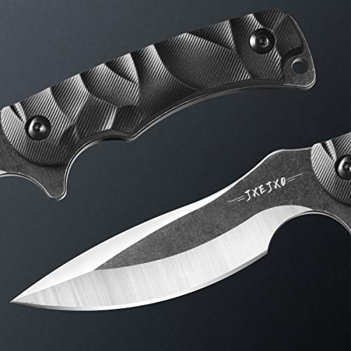 JXE JXO Fixed Blade Outdoor Knife with Kydex Sheath, 420HC Stainless ...