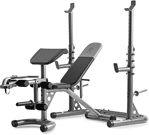 Gold's Gym XRS 20 Adjustable Olympic Workout Bench with Squat Rack, Leg ...