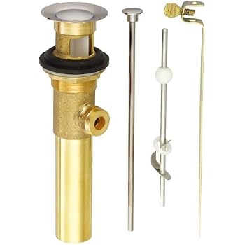 Purelux Bathroom Sink Drain Stopper Assembly with Lift Rod and Overflow ...
