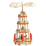 German Christmas Pyramid - Wooden Candle-Powered Carousel